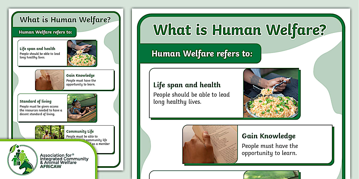Human Welfare Poster - Twinkl South Africa - A4 Printable