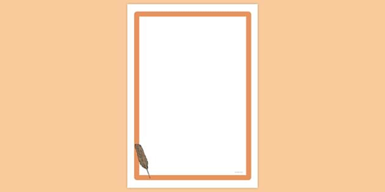 Simple Blank Bird Feather Page Border | Page Border | Twinkl