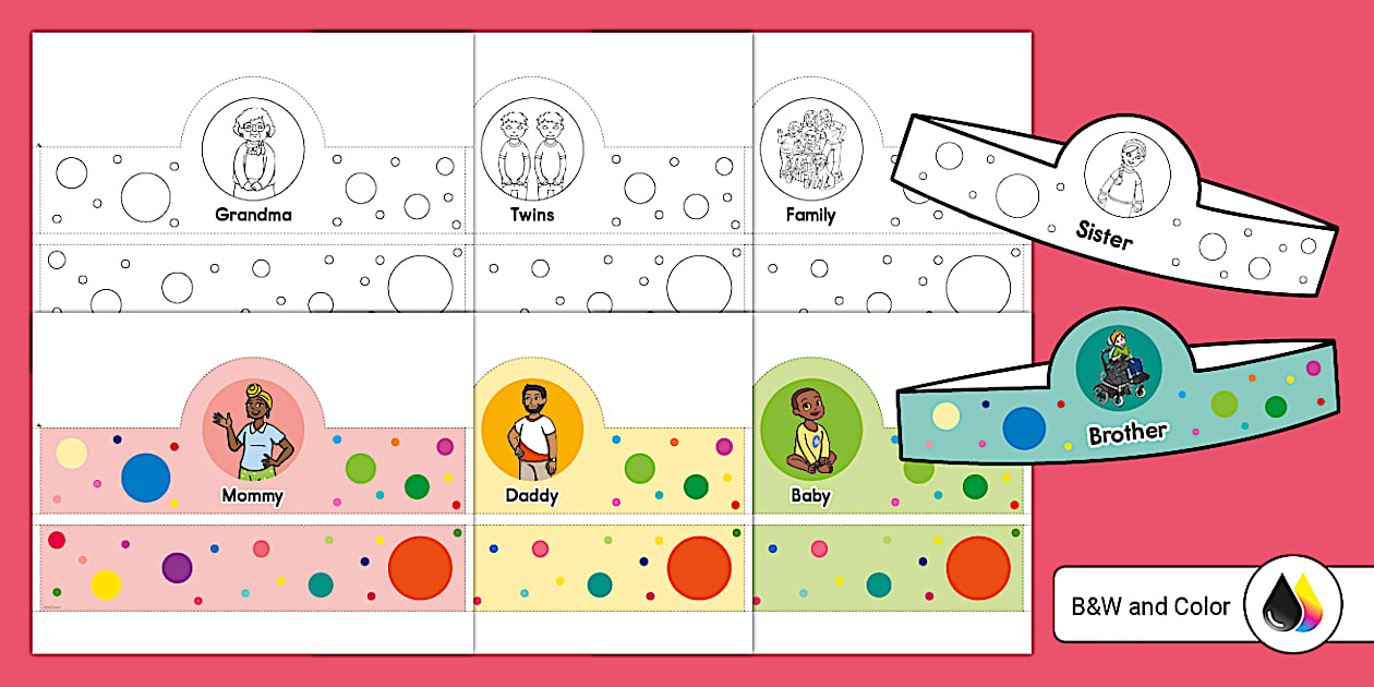Early Childhood Family Member Headband Oral Language Game