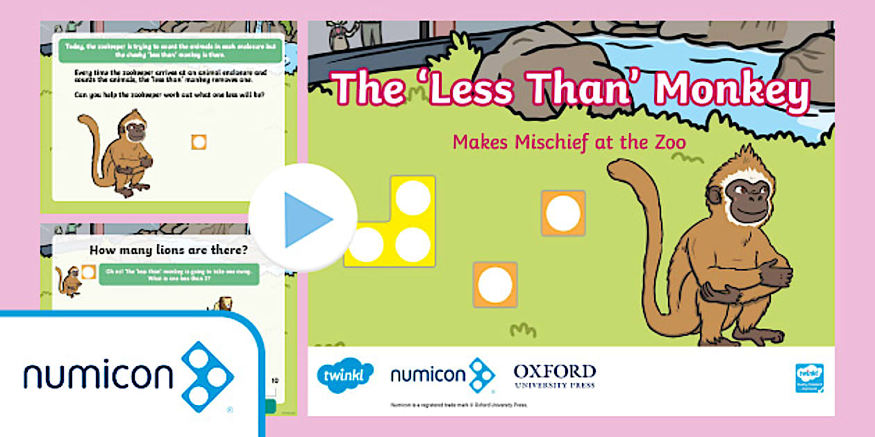 Numicon: 'One Less Than' Monkey PowerPoint Activity - Twinkl