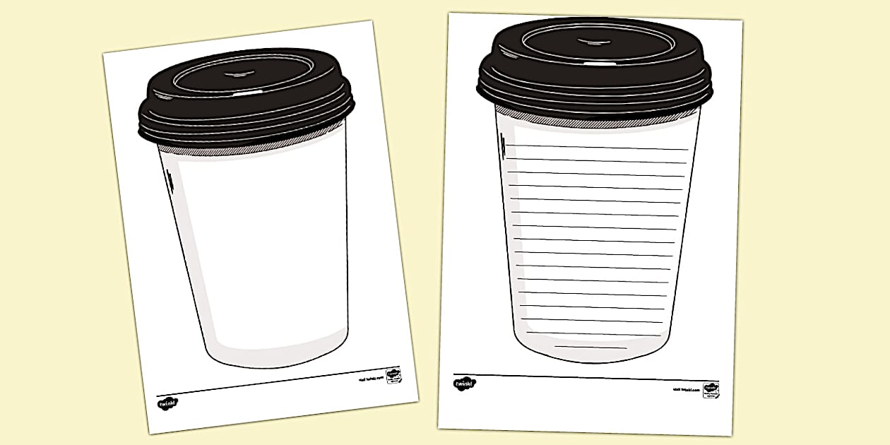 Coffee Cup Writing Frame (Teacher-Made) - Twinkl