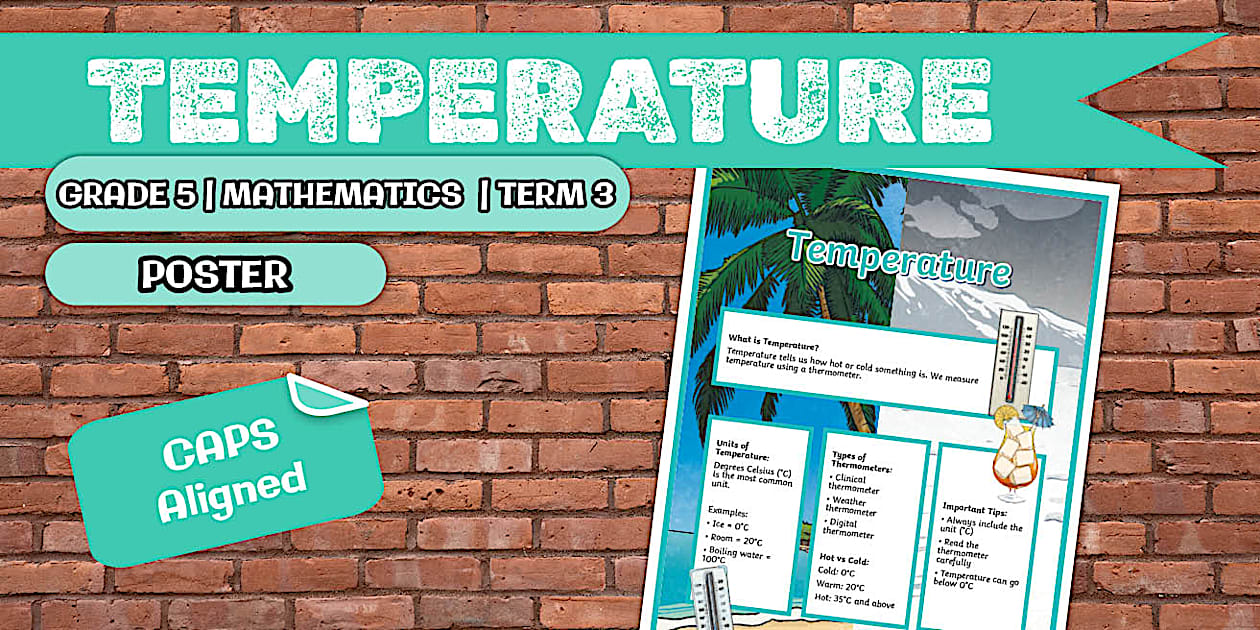 Grade 5 - Maths - Term 3 - Temperature - Poster (CAPS Aligned)