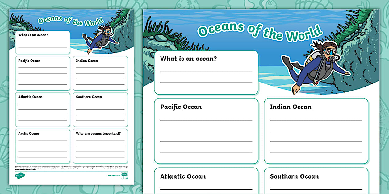 Oceans of the World Fact File Template (teacher made)