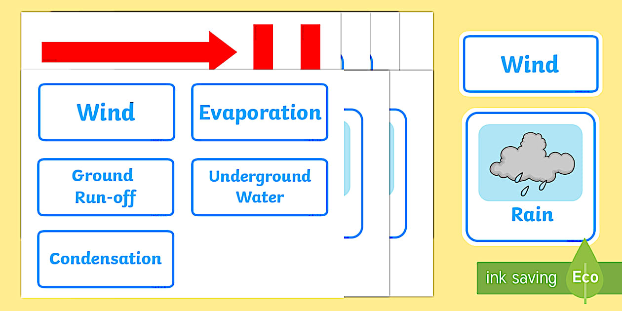 Editable The Water Cycle Visual Aids - Twinkl