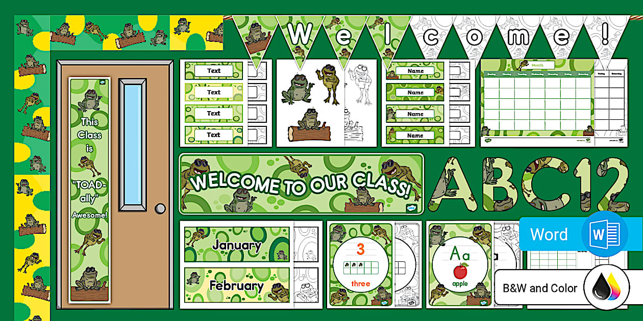 Toad Classroom Decor Pack for PreK Classrooms | Twinkl USA