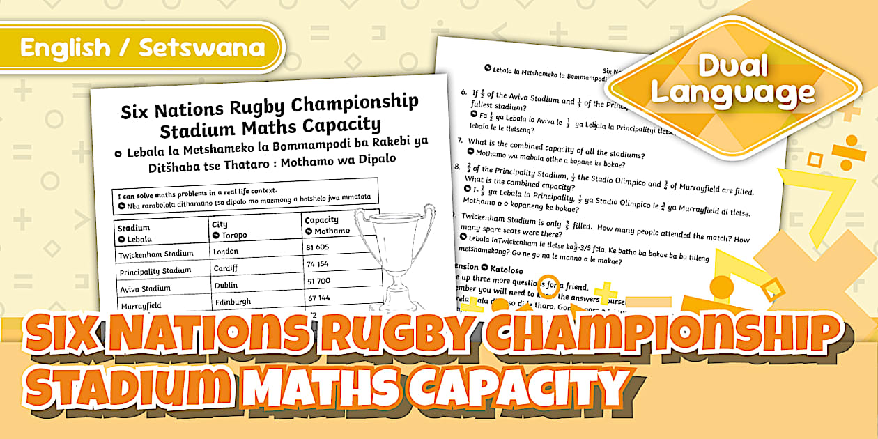 Grade 4 Maths - Term 3 - Six Nations Rugby Championship Stadium Maths ...