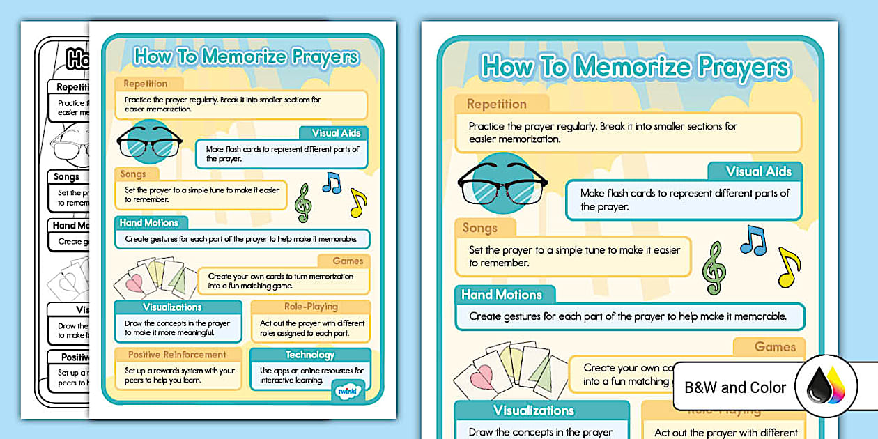 How To Memorize Prayers Poster (teacher made) - Twinkl