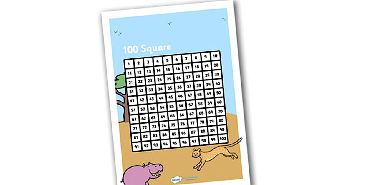 Safari Themed 100 Number Square (teacher made) - Twinkl