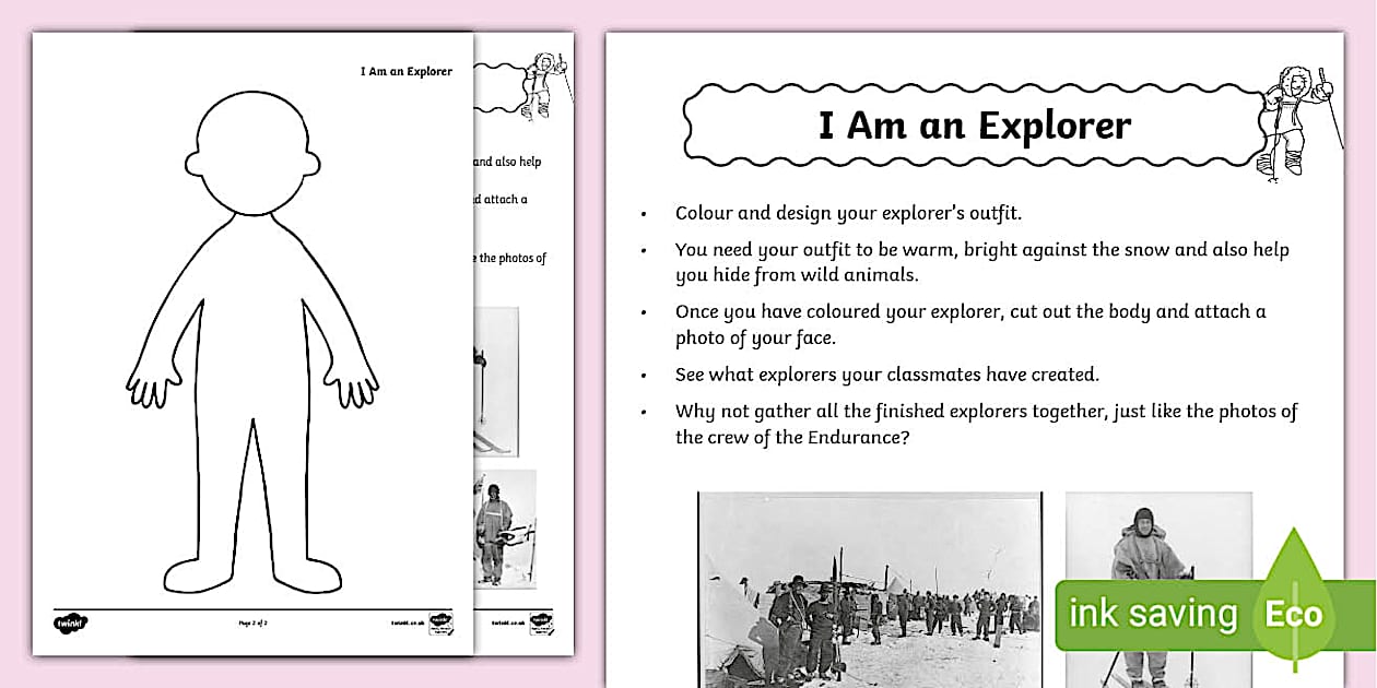 Design an Explorer Outfit Activity Sheet | CfE | Twinkl