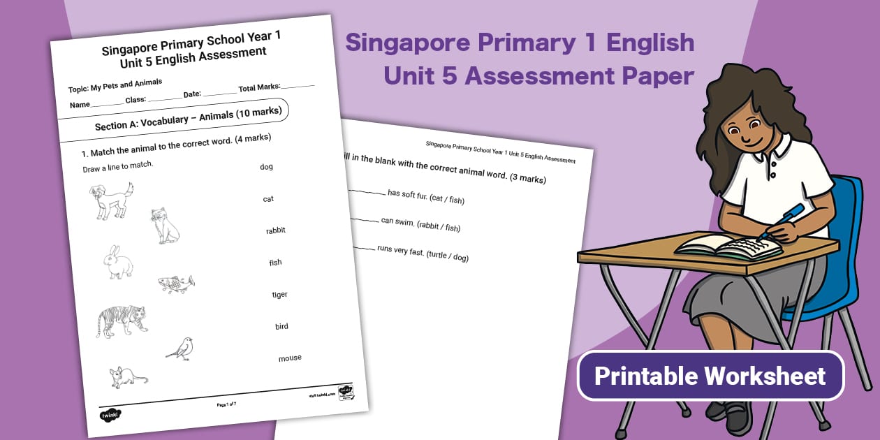 Singapore Primary School Year 1 Unit 5 English Assessment | Reading and