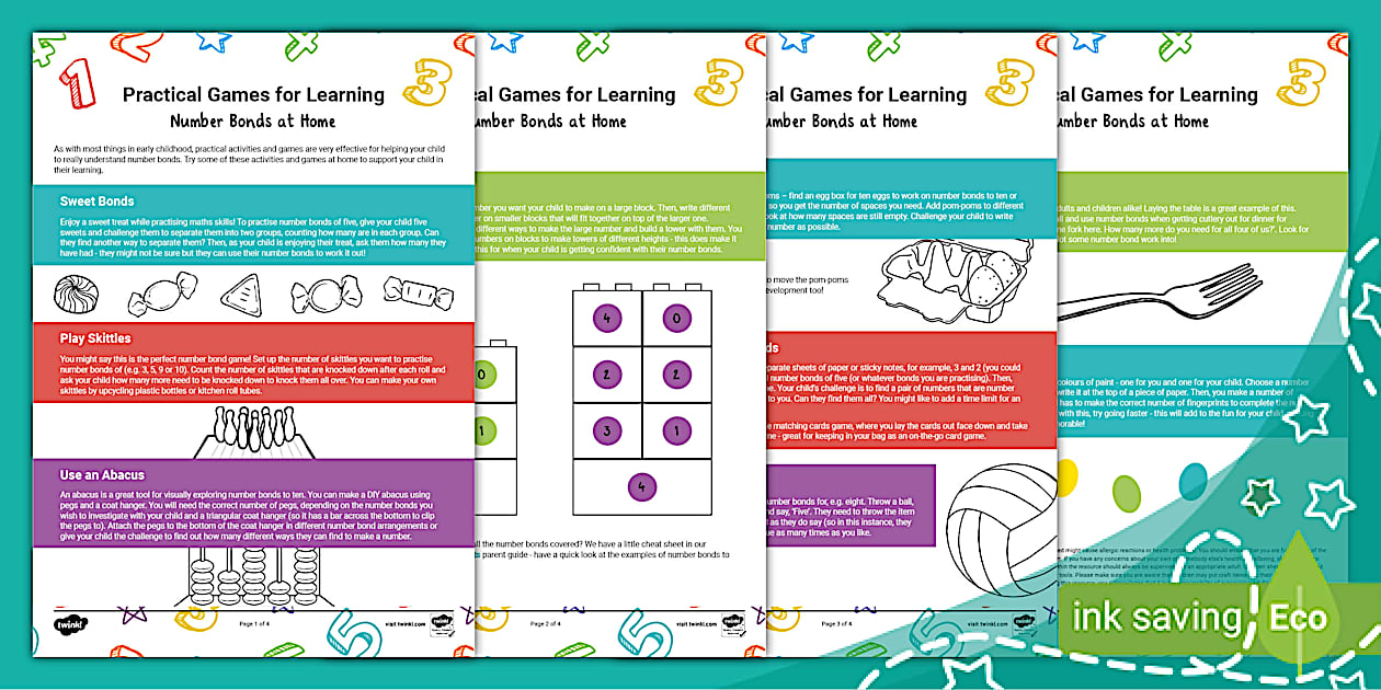 Practical Games for Learning Number Bonds at Home - Twinkl