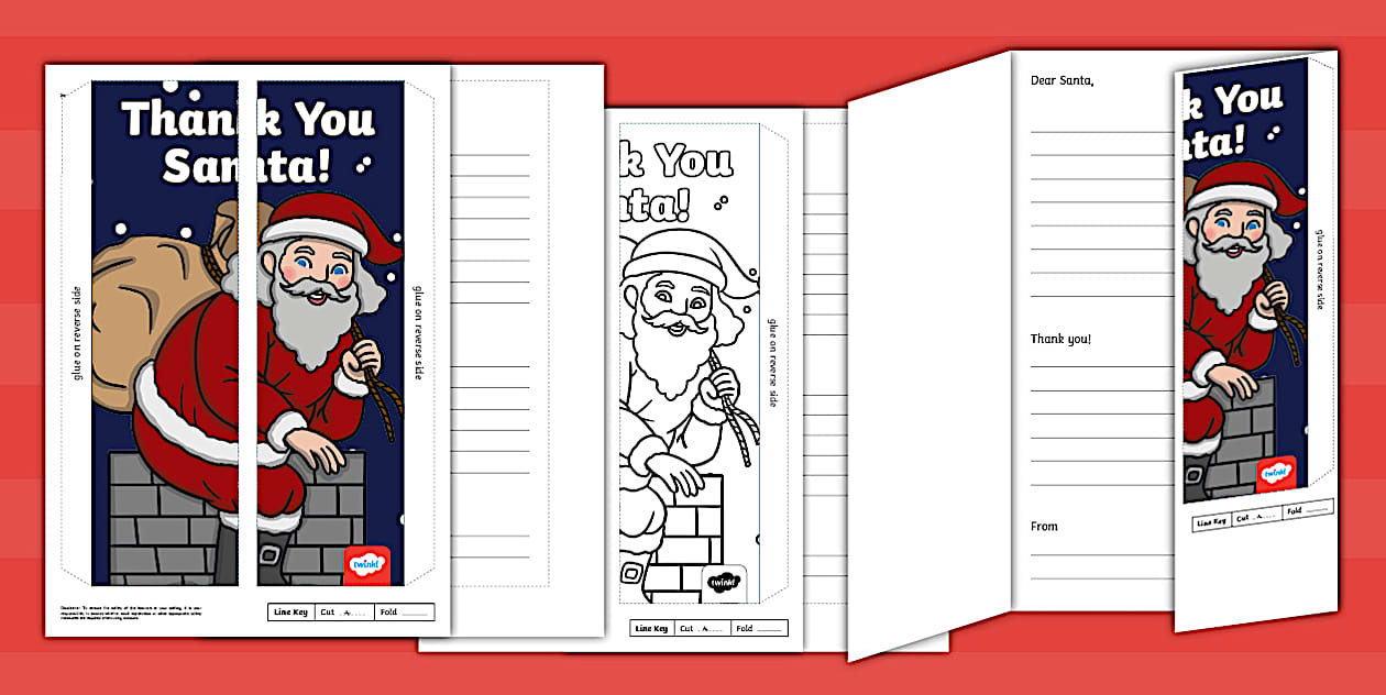Thank You Santa Folding Writing Template (Teacher-Made)