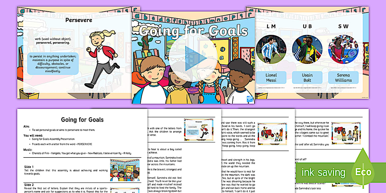 SEAL Going for Goals Assembly Pack (teacher made) - Twinkl