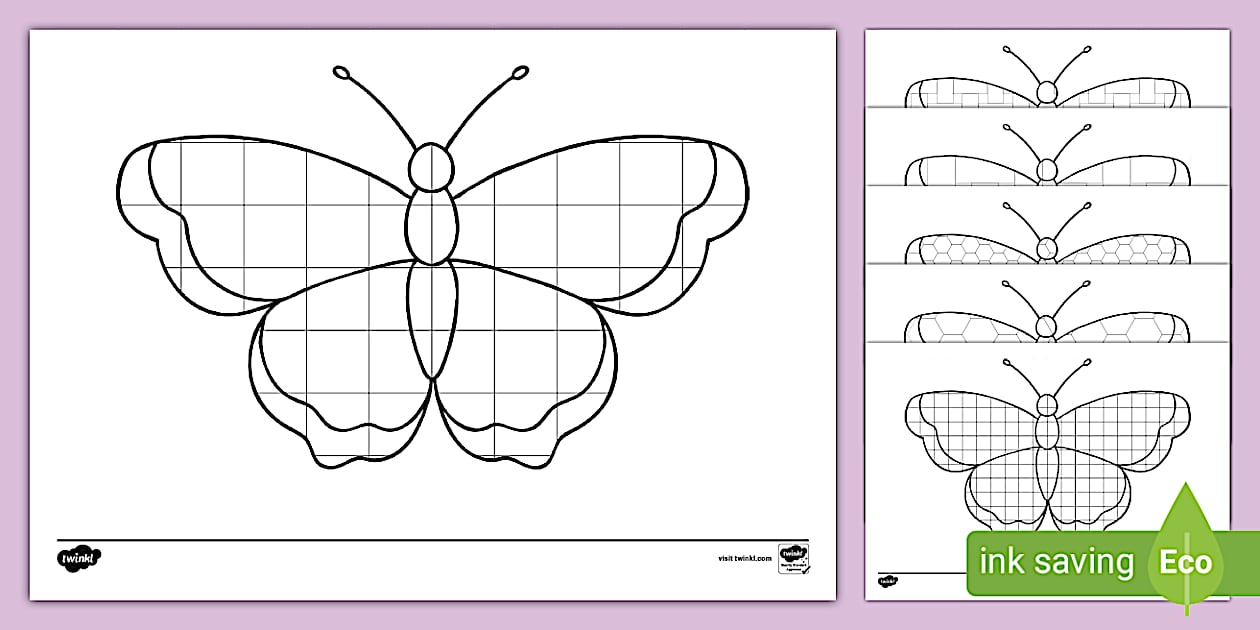 Butterfly Mosaic Colouring Pages | Twinkl (teacher made)