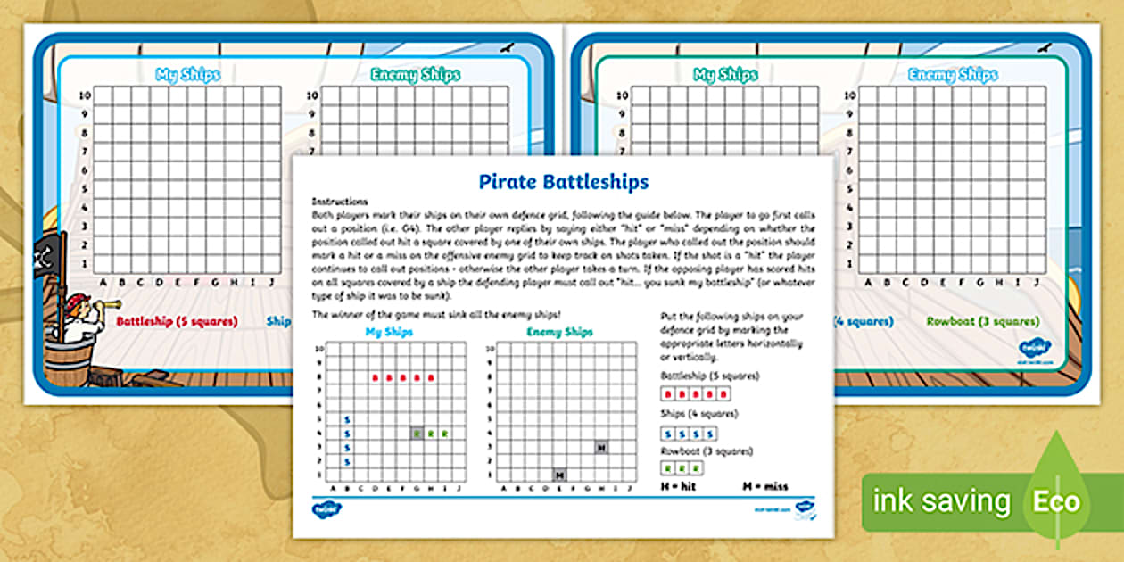 Pirate-Themed Battleship Activity - Primary Resource