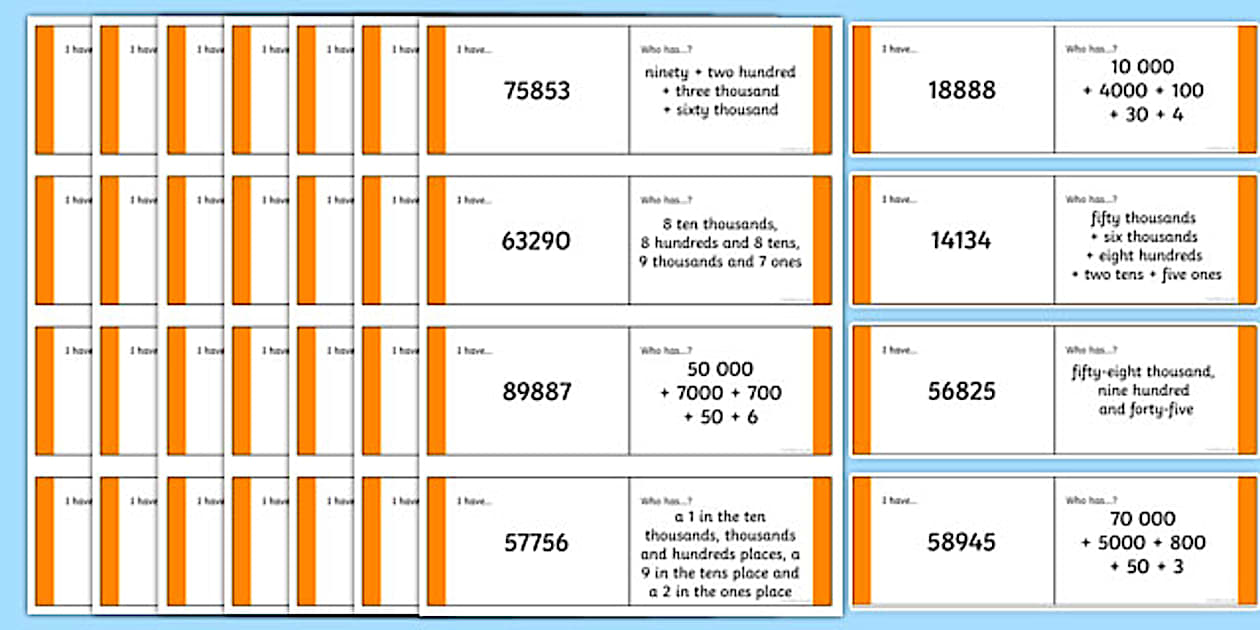 Editable KS2 5-Digit Place Value Loop Cards - Twinkl