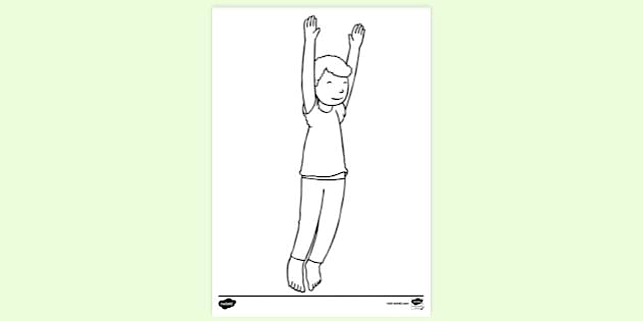 Jump Colouring Sheet - Colouring Sheets - Twinkl Resources