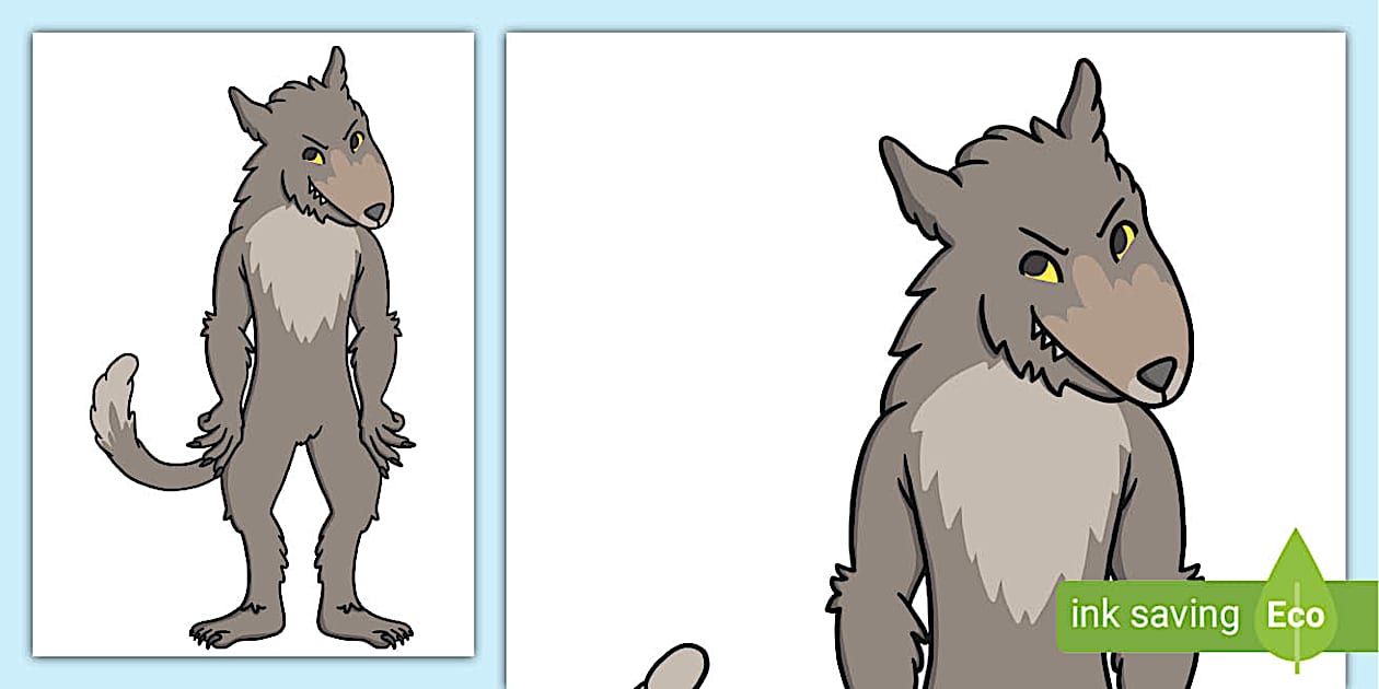 Wolf Template - A2 Cut Out - Storybook Resources - Twinkl