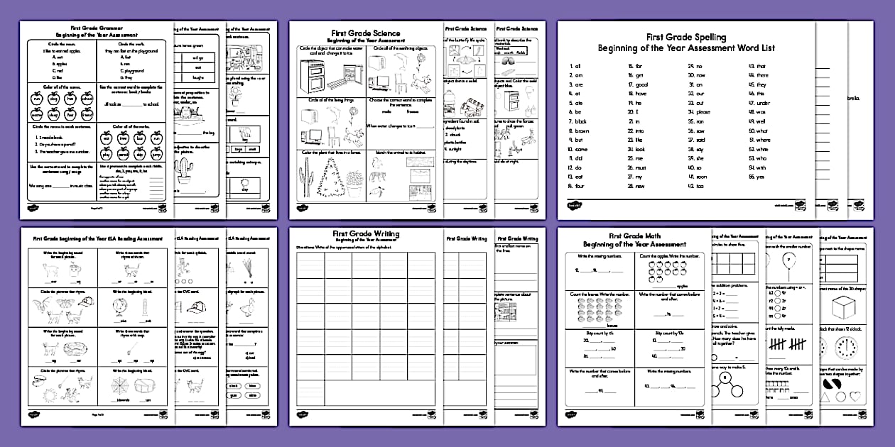 First Grade Beginning of the Year Assessment Pack - Twinkl