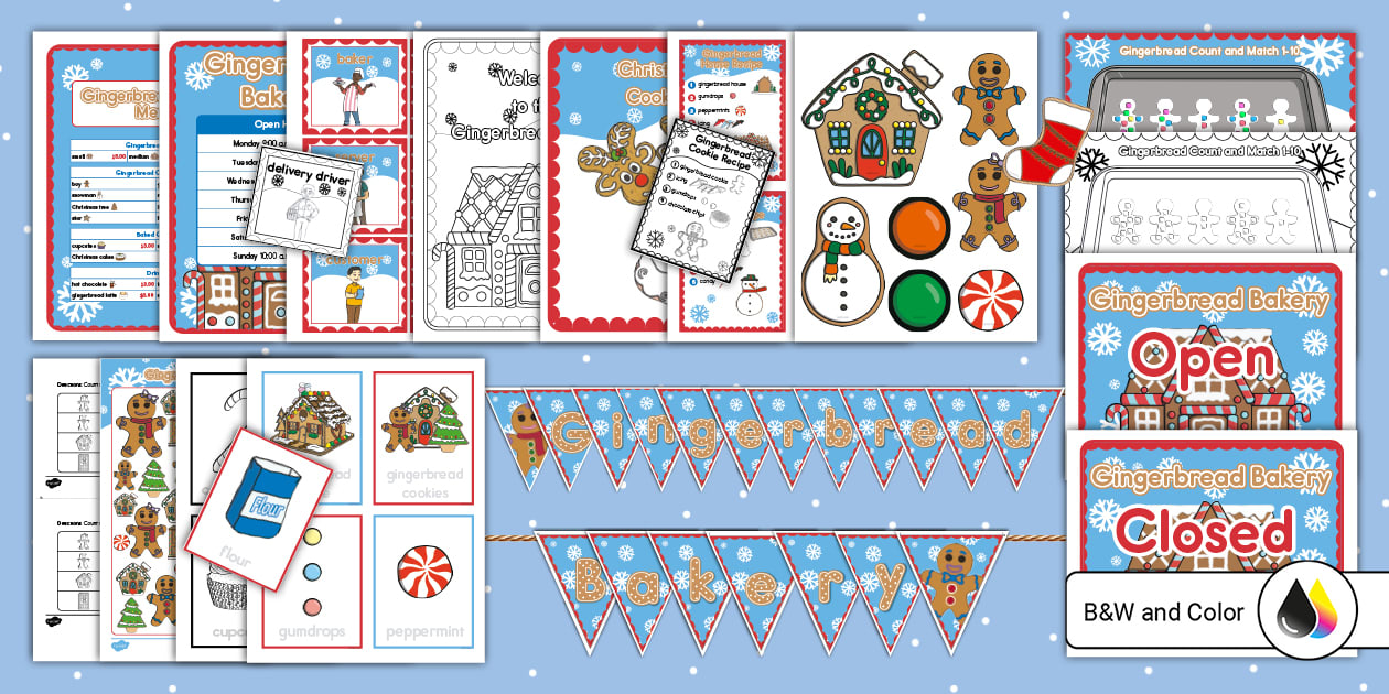 Gingerbread Bakery Dramatic Play Activity Pack - Twinkl