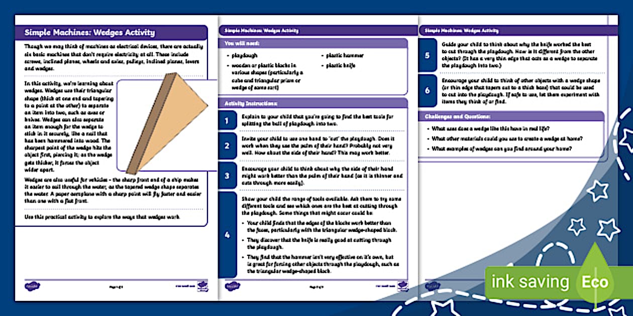 Simple Machines: Wedges Activity (teacher made) - Twinkl