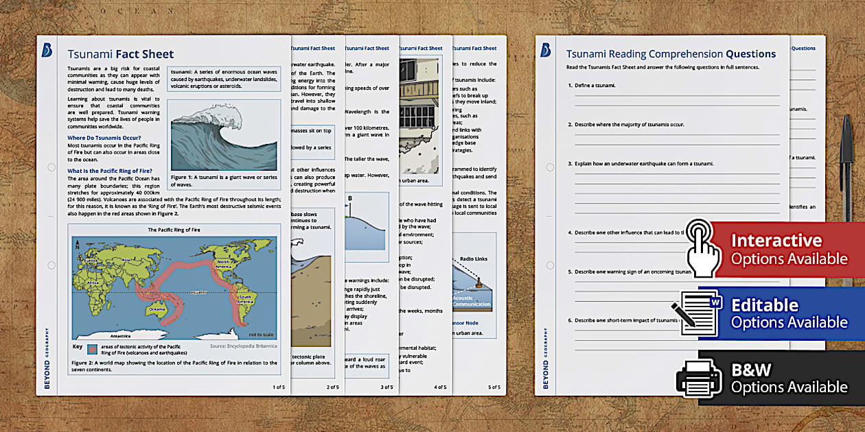 Tsunami Reading Comprehension and Fact File | Beyond