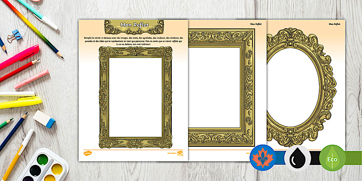 All About Me: My Reflection Activity French