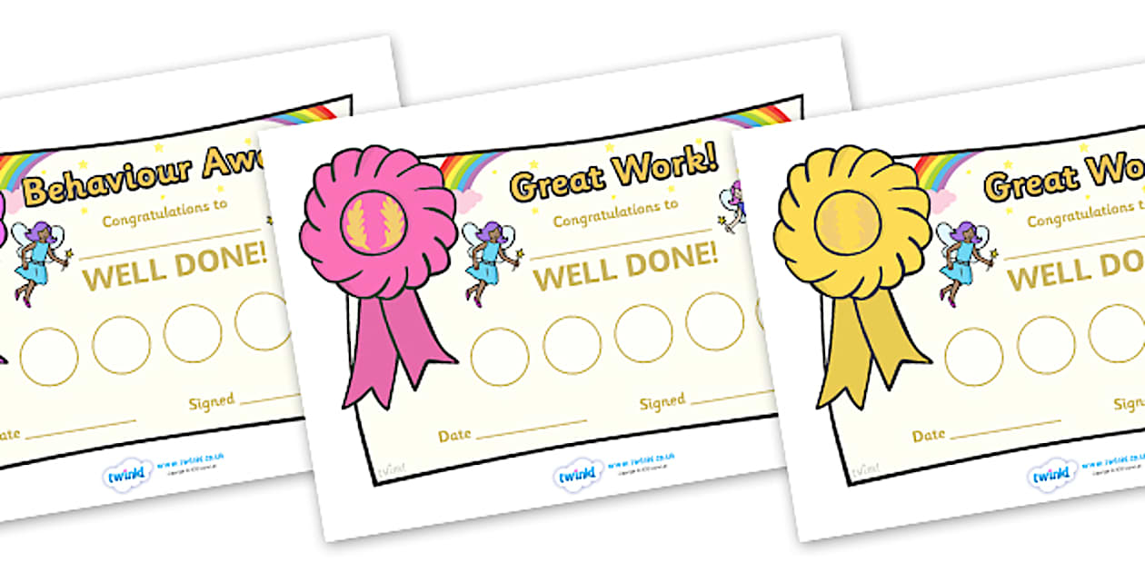 Fairy Sticker Reward Certificates (30mm) (Teacher-Made)