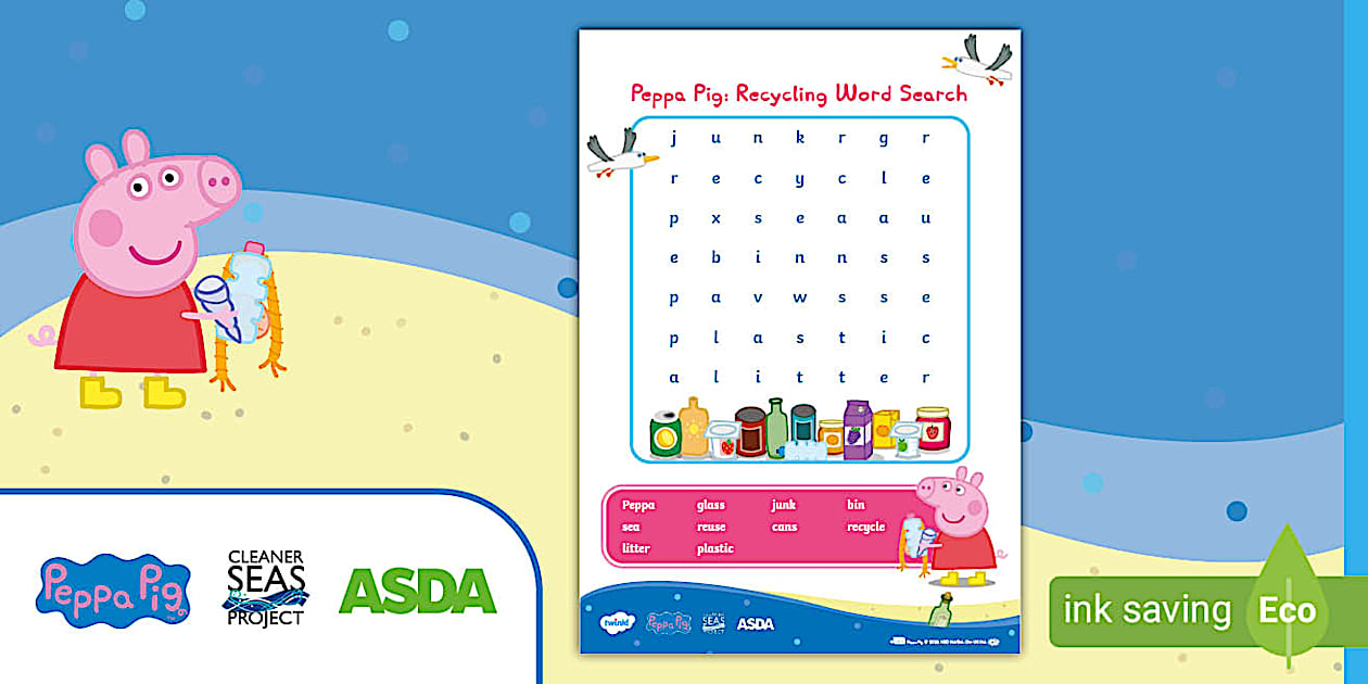 FREE! - Peppa Pig Word Search | Recycling Resources | Twinkl