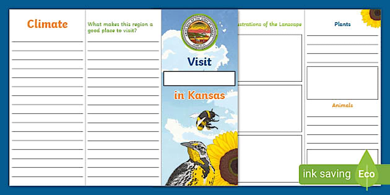 Kansas Travel Brochure and Rubric (teacher made) - Twinkl