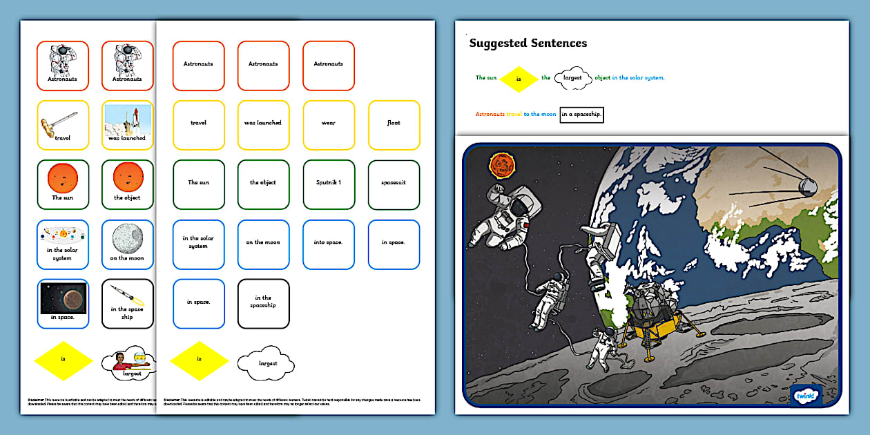 KS2 Colourful Semantics Space Scene (teacher made) - Twinkl