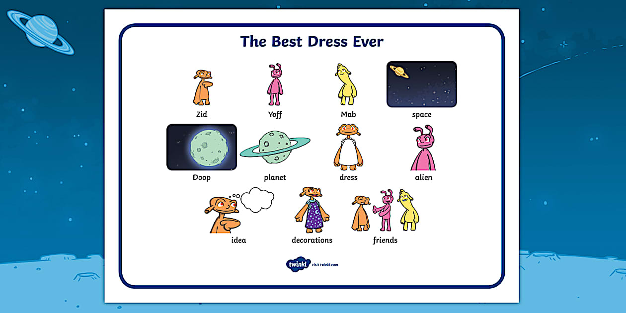 Cursive The Best Dress Ever Word Mat (teacher made) - Twinkl