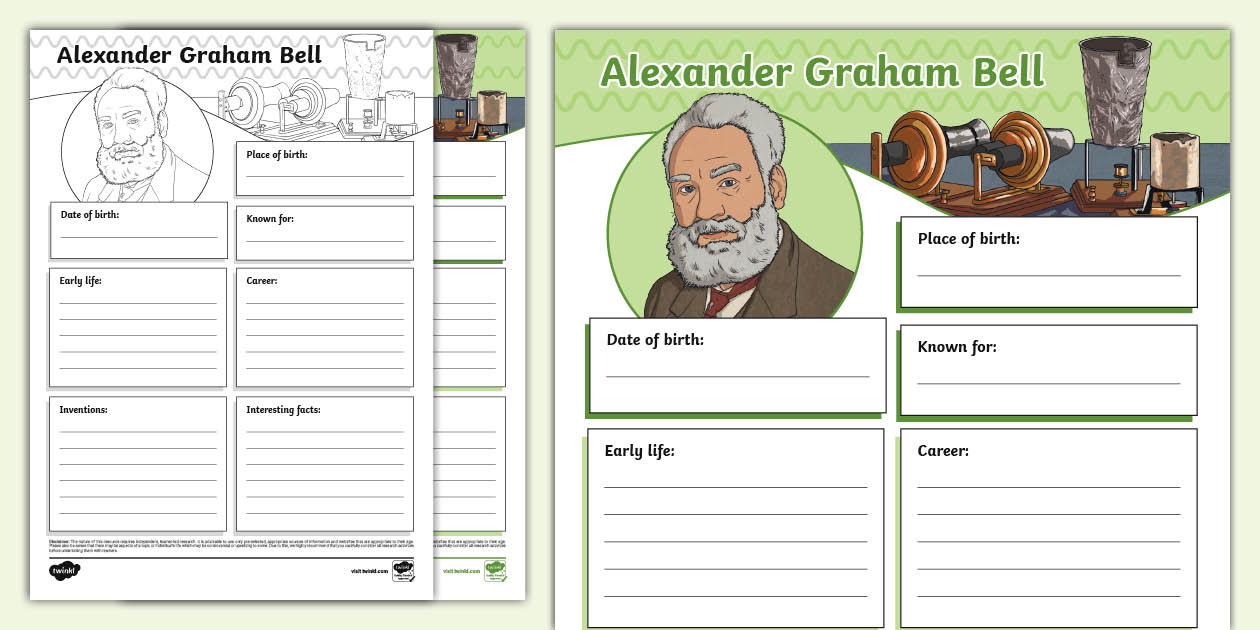 Alexander Graham Bell Fact File Template - Twinkl