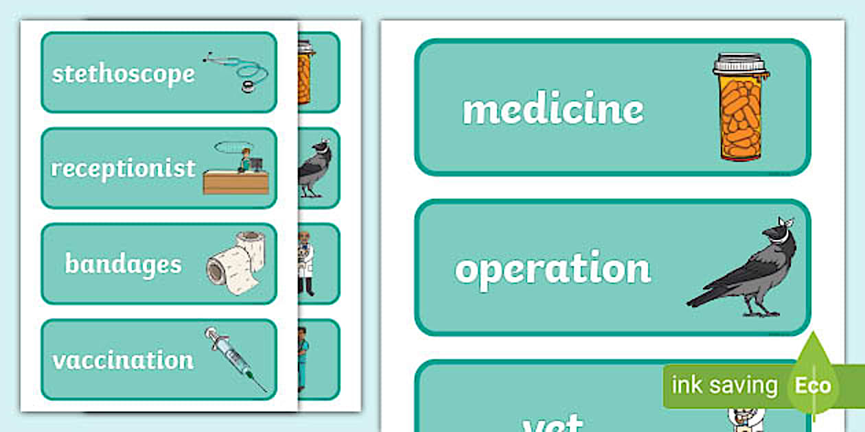 Cursive Vets Surgery Labels (Hecho por educadores) - Twinkl