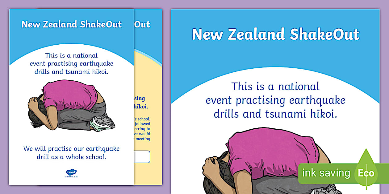 New Zealand ShakeOut Display Poster (teacher made) - Twinkl