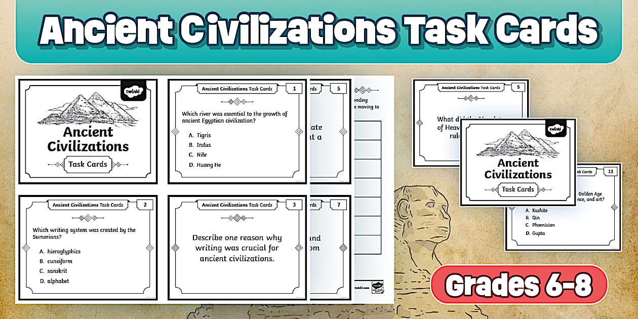 Ancient Civilizations Test Prep Study Flash Cards