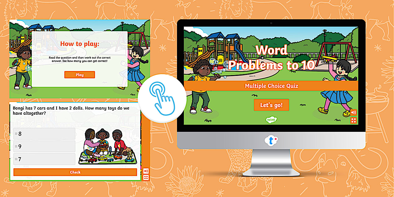 Grade R Word Problems to 10 Interactive Game - Twinkl