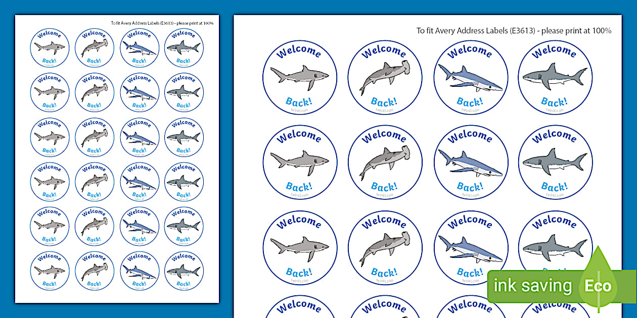 Shark Welcome Back to School Stickers (Teacher-Made)