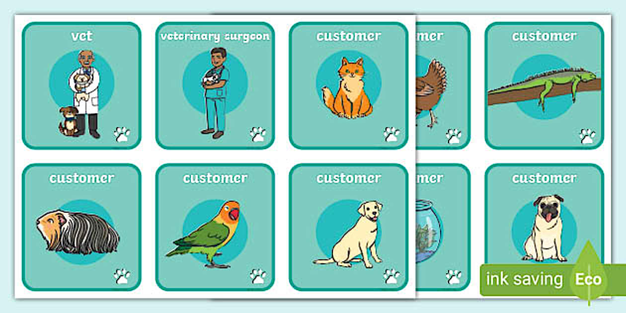 Editable Veterinary Surgery Role Play Badges - Twinkl