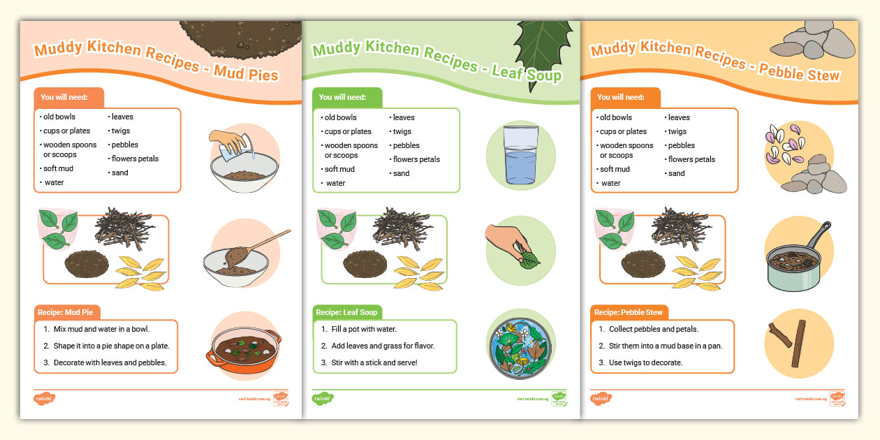Outdoor Learning Muddy Kitchen Recipes (teacher made)
