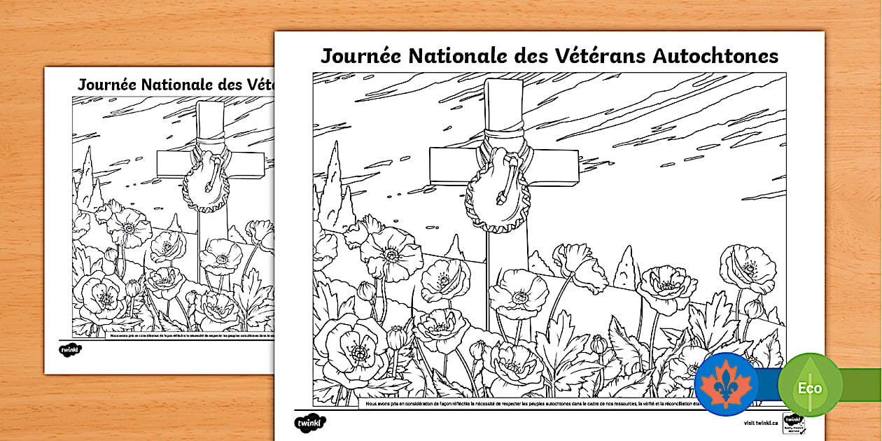 Indigenous Veterans Day Colouring French | Twinkl - Twinkl