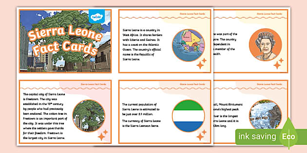 KS2 Sierra Leone Fact Cards (teacher made) - Twinkl