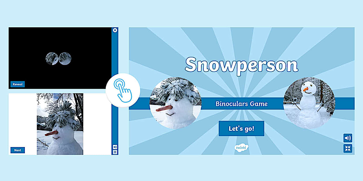 Snowperson Interactive Binoculars Game (teacher made)