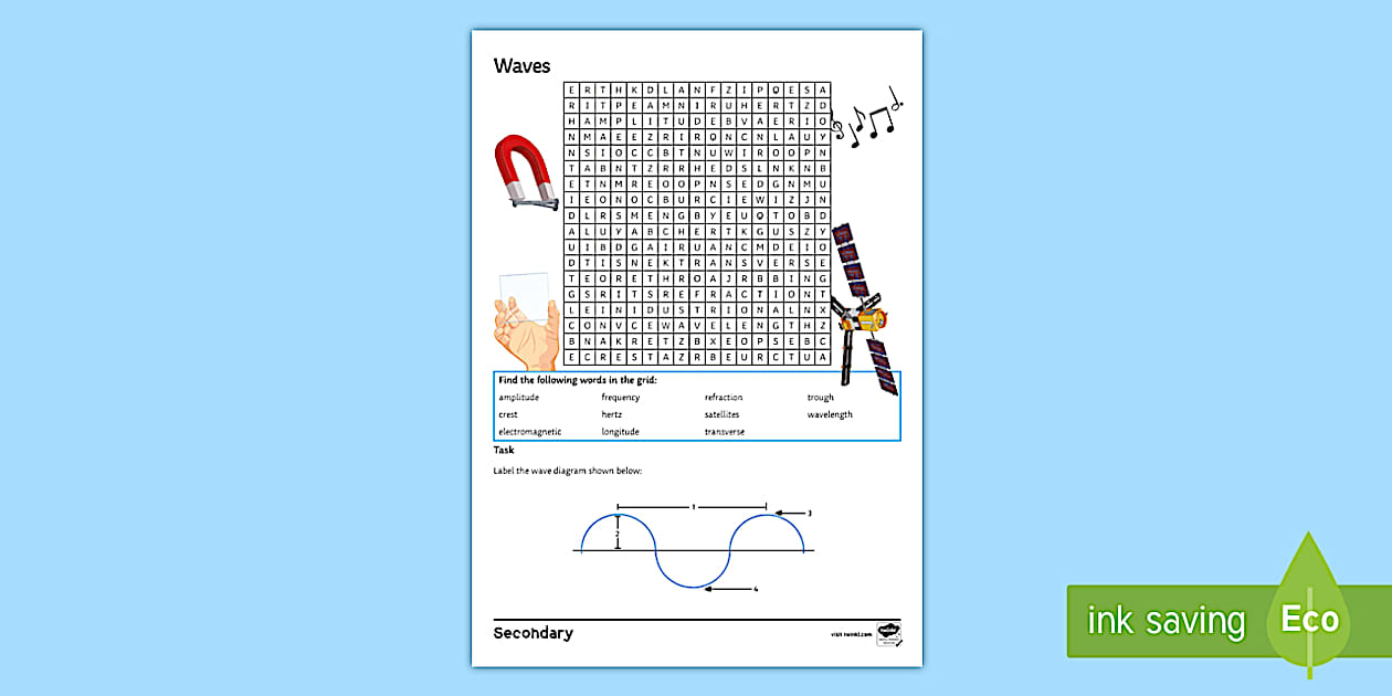 Waves Word Search (teacher made) - Twinkl