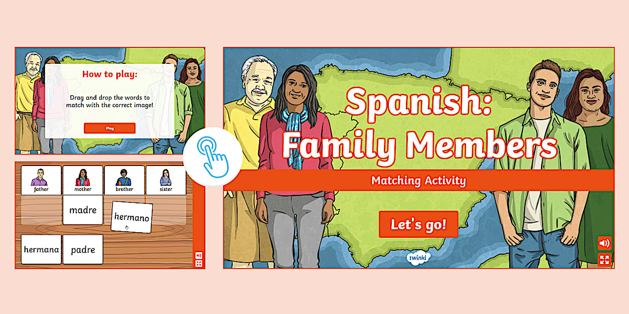 👉 Spanish: Family Members Interactive Matching Activity