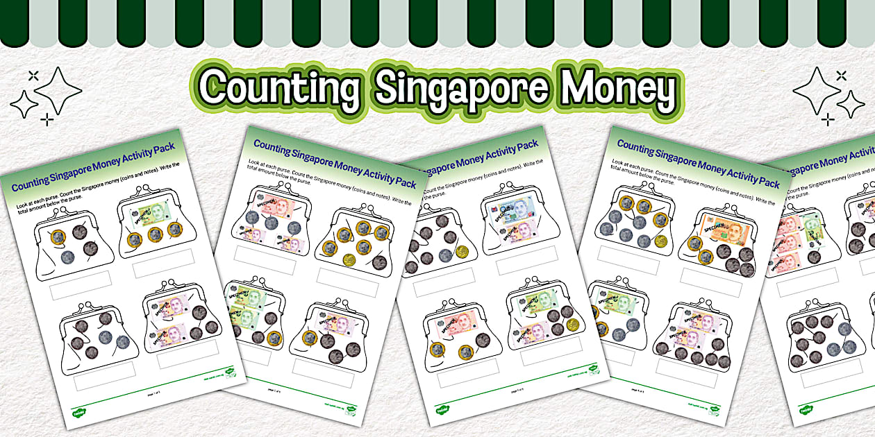 Counting Singapore Money Activity Pack | Fun Math Worksheets for Primary
