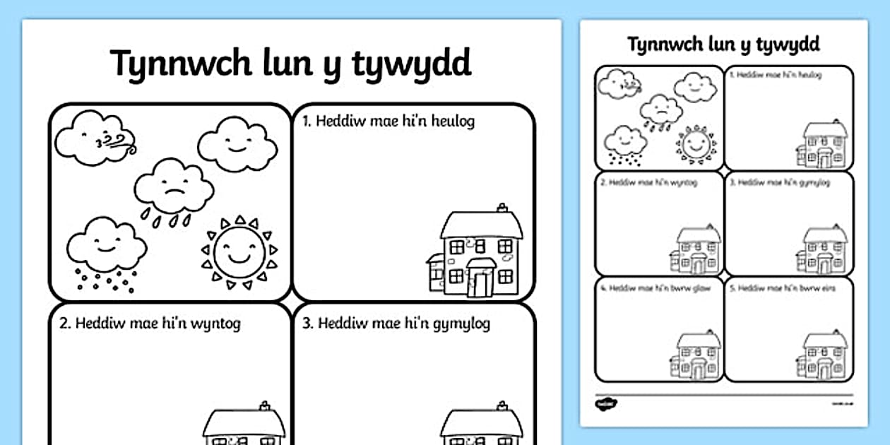 How's the Weather Today Weather Chart Welsh- tywydd, siart, calendr, Welsh,