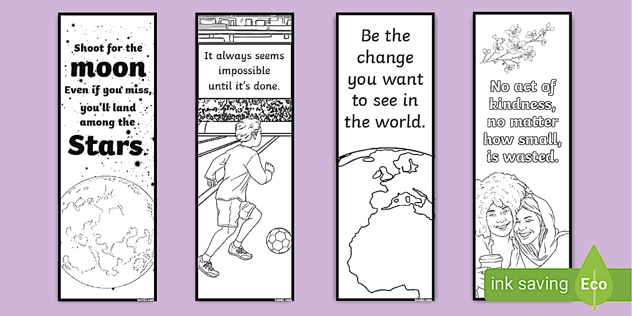 Positive Bookmarks to Colour | Reading Resources - Twinkl