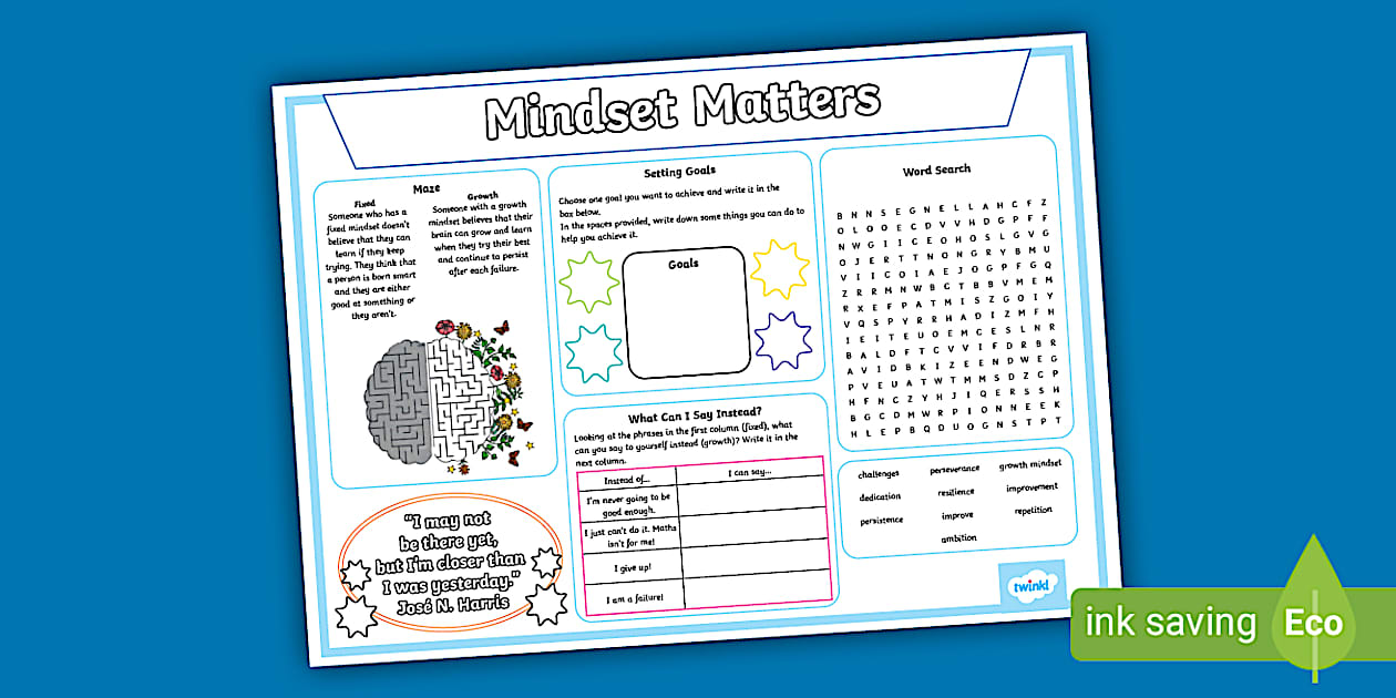 Mindset Matters Activity Mat 3-6 (Teacher-Made) - Twinkl