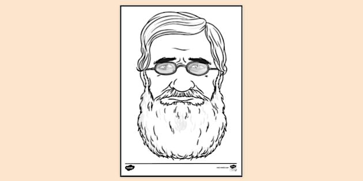Alfred Russel Wallace Colouring | Colouring Sheets - Twinkl